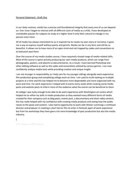 Personal Statement Draft 4 | PDF