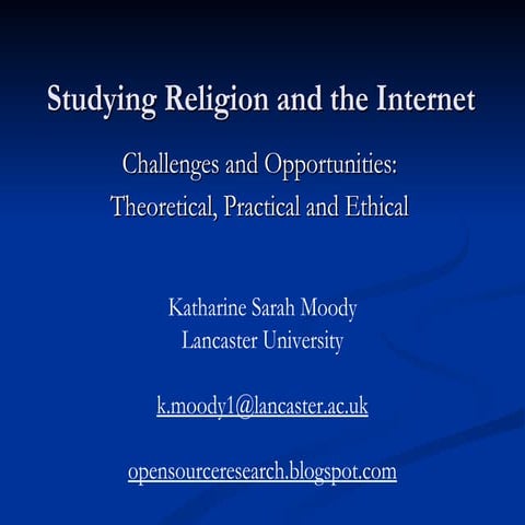 Studying Religion And The Internet | PPT