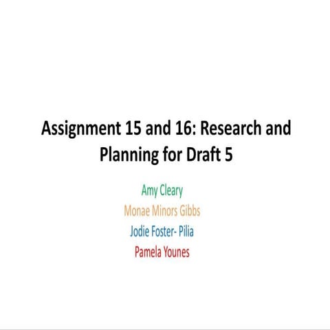 Draft 5 research and planning | PPT