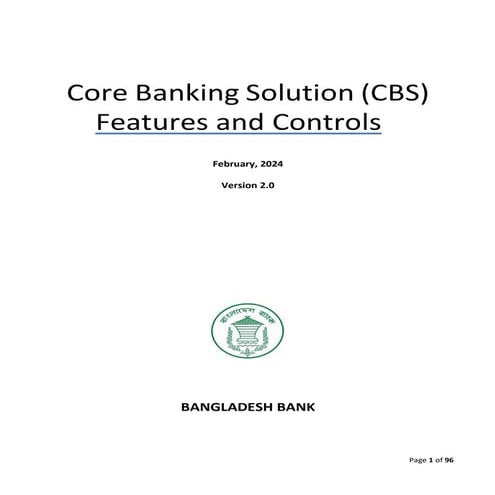 Banking Guideline on Core Banking Solution | PDF