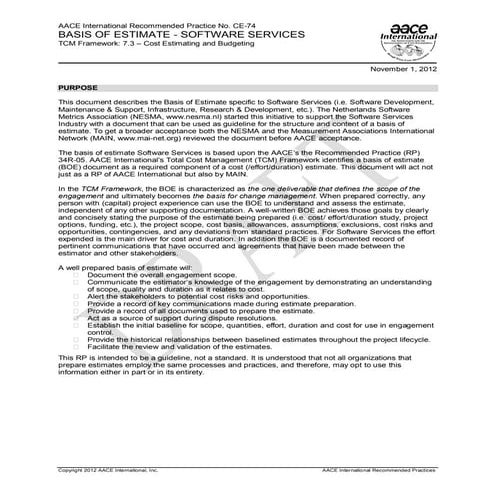 Aace factored cost estimation | PDF