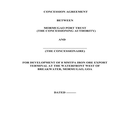 Draft concession agreement | PDF