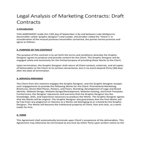 Draft contract | PDF | Law