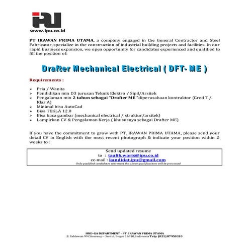Drafter Mechanical Electrical | PDF | Resume Writing and Advice | Job ...