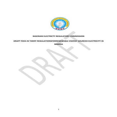 Draft Feed-In Tariffs | PDF