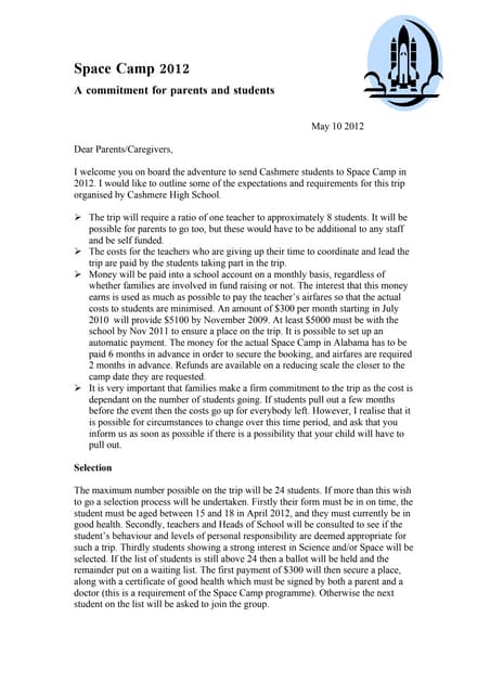 1st letter to parents | PDF