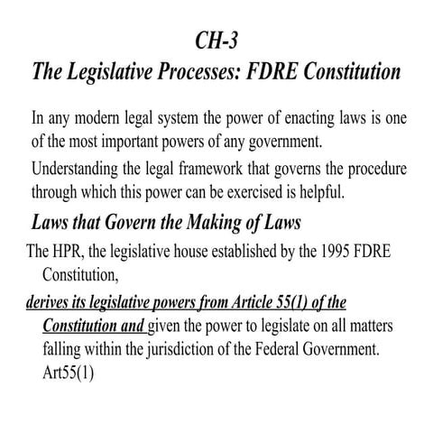 Ethiopian history on legislative drafting | PPTX