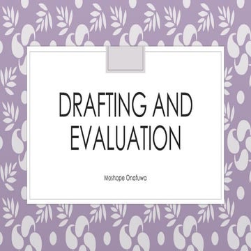 Drafting and evaluation proposal | PDF