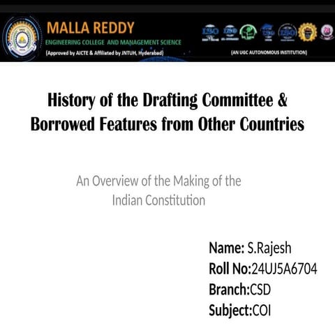 Drafting_Committee_Presentation at the time of 1950 | PPTX