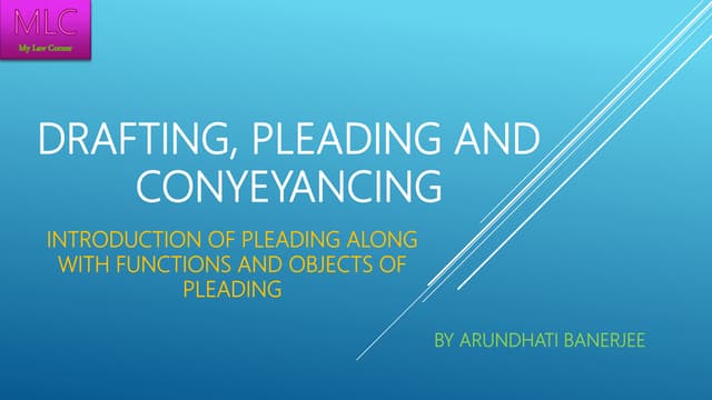 fundamental rule of pleading, order -6 of cpc | PDF