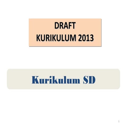 Draft kurikulum 2013 sd | PPT