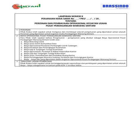Draft lampiran no 8 biaya operasional | PDF