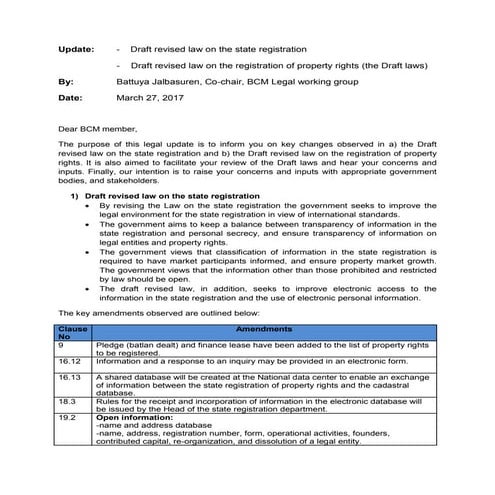 Draft Laws on State Registration and Property Rights | PDF