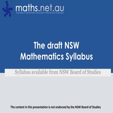 Draft nsw maths syllabus | PPT