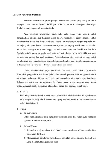 Farmasi Rumah Sakit - CSSD (Central Sterile Supply Department) | PDF