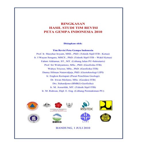 Draft peraturan gempa | PDF