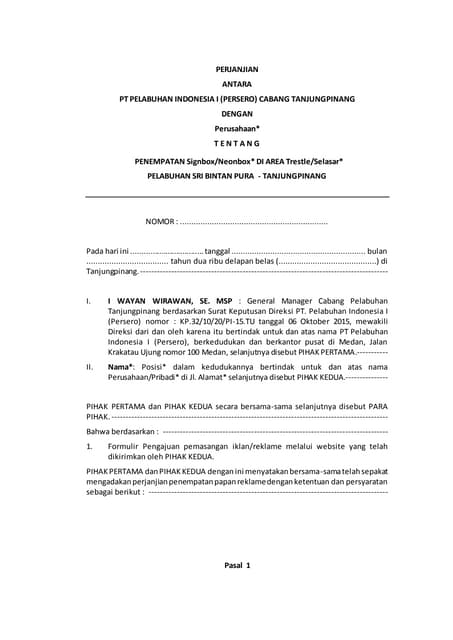 CONTOH IKLAN TENDER BAGI KERJA MELEBIHI RM 10 JUTA | PDF