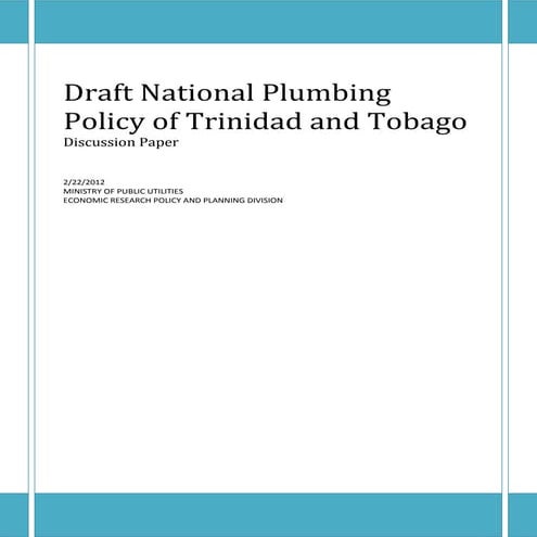 Draft policy on the regulation of the plumbing sector in Trinidad and ...
