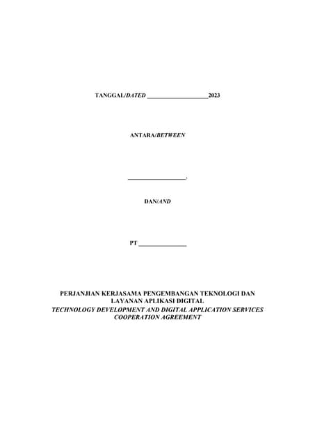Contoh Perjanjian Kerja Kontrak Bilingual (2 Bahasa) | PDF