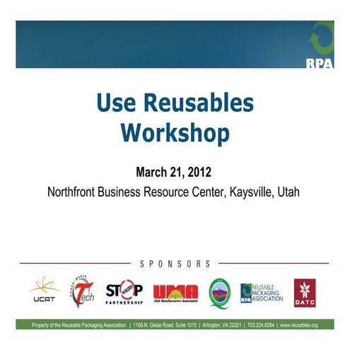 Use Reusables Workshop | PDF