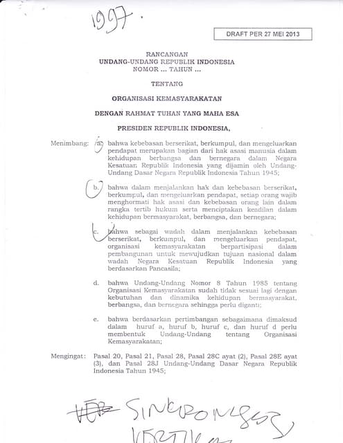 Syarat Administrasi Pendaftaran Ormas Di Kesbangpol | PDF