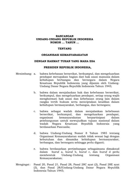 Syarat Administrasi Pendaftaran Ormas Di Kesbangpol | DOC