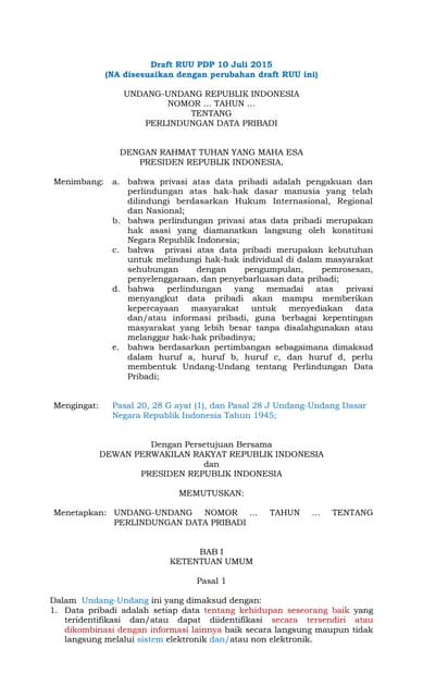 Melihat RUU Pelindungan Data Pribadi | PDF