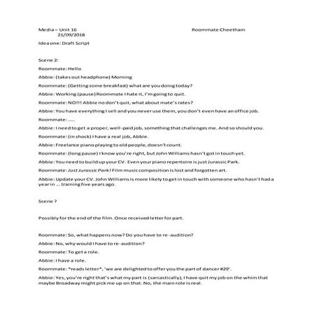 Draft script (idea 1) | PDF