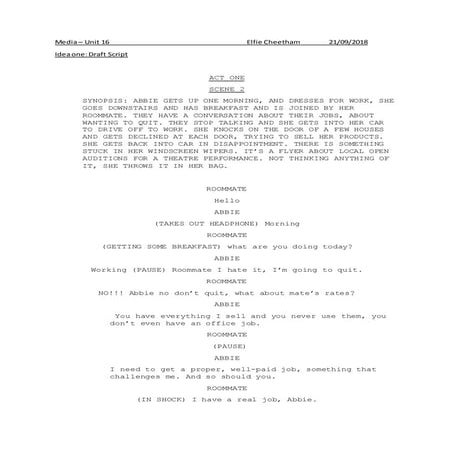 Draft script (idea 1) | DOCX