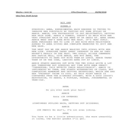 Draft script (idea 2) | PDF