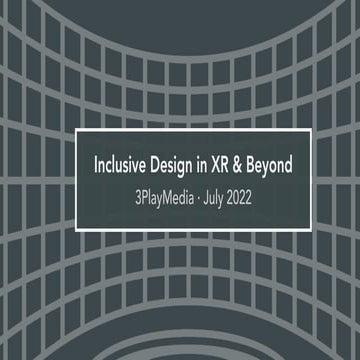 Inclusive Design in XR and Beyond | PDF