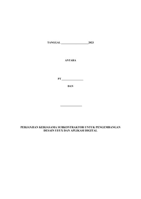 Surat perjanjian kerjasama kesepakatan workshop | PDF