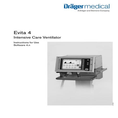Drager Evita 4, Intensive Care Ventilator. | PDF