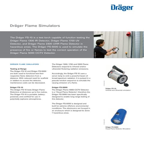 Drager FS-10 & FS-5000 - Flame Simulator - Spec Sheet | PDF