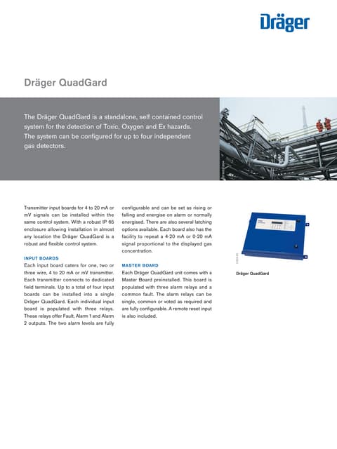 Drager Polytron 2 XP Tox Fixed Gas Detector - Spec Sheet | PDF ...