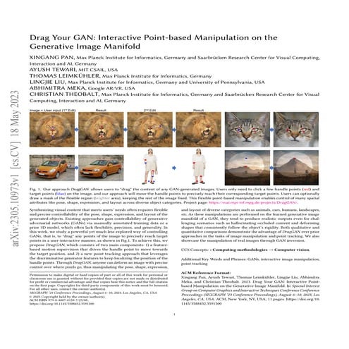 DragGan AI.pdf | Graphics Software | Computer Software and Applications