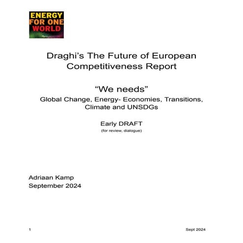 Draghi's The Future of European Competitiveness Report - _ We needs_ _ on Energy- Economies ...