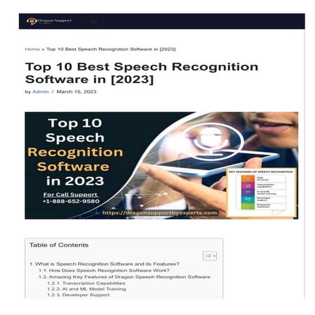 Top 10 Best Speech Recognition Software | PDF