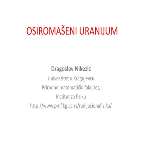 Osiromašeni uranijum | PDF