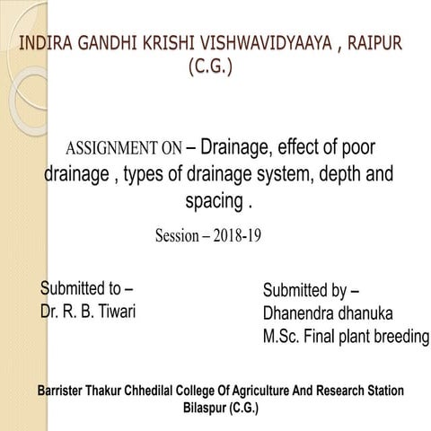 Drainage water management | PPTX