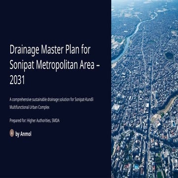 Drainage-Master-Plan-for-Sonipat and its execution | PPTX