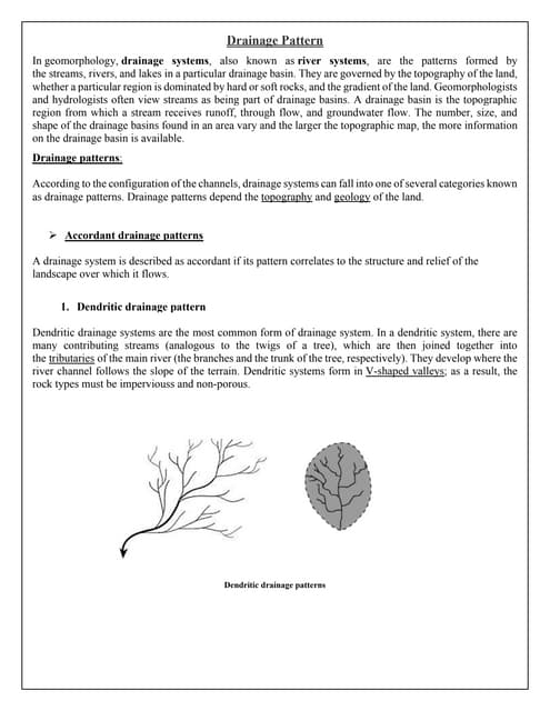 Types Drainage pattern presentation | PDF