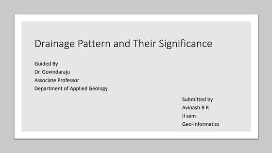 Types Drainage Pattern Presentation Ppt