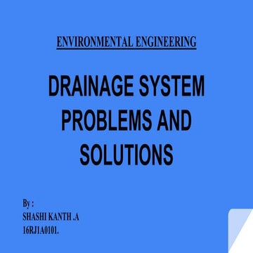 PPT on Drainage system problems and sloutions | PPTX