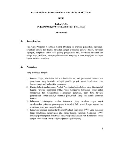 Gambar teknis perencanaan drainase | PDF