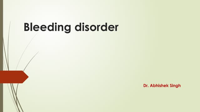 Lab diagnosis of bleeding disorders Dr chithra p | PPT