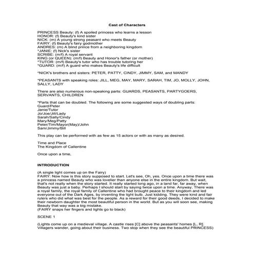 Beauty and the beast script | DOCX