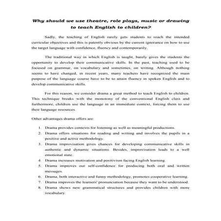 Learning English through Drama | PPTX