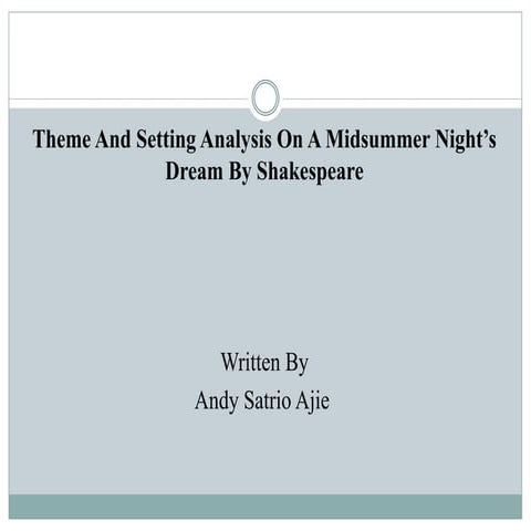 Setting Analysis in "A Midsummer Night's Dream" by William Shakespeare ...