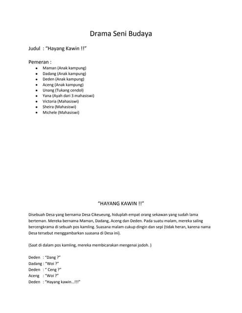 Naskah Drama Malin Kundang | DOCX